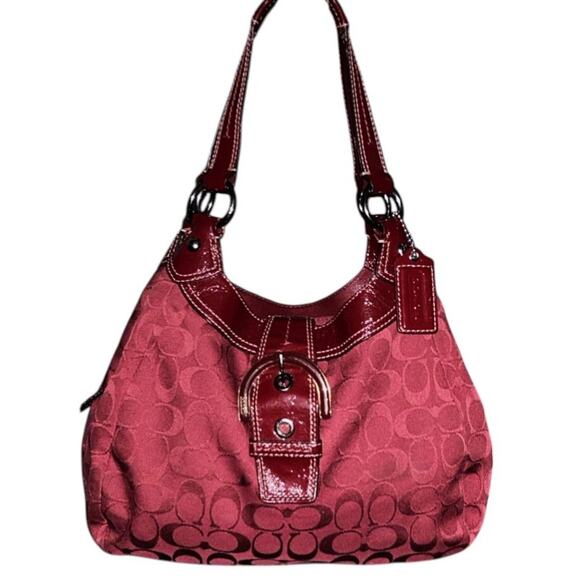 Coach | Bags | Coach Vintage Lynn Soho Signature Canvas Leather Trim ...